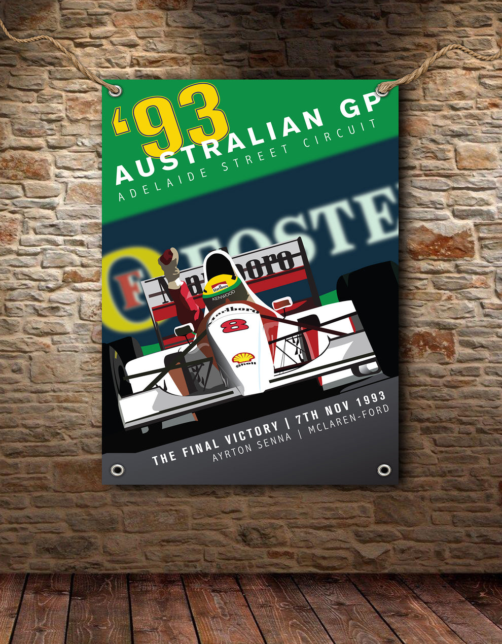 Ayrton Senna Australian Grand Prix Banner – Exclusively Motorsport